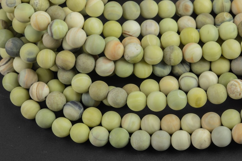 Natural Lemon Jasper Matte Round Sizes, 4mm, 6mm, 8mm, 10mm, 12mm - in ...
