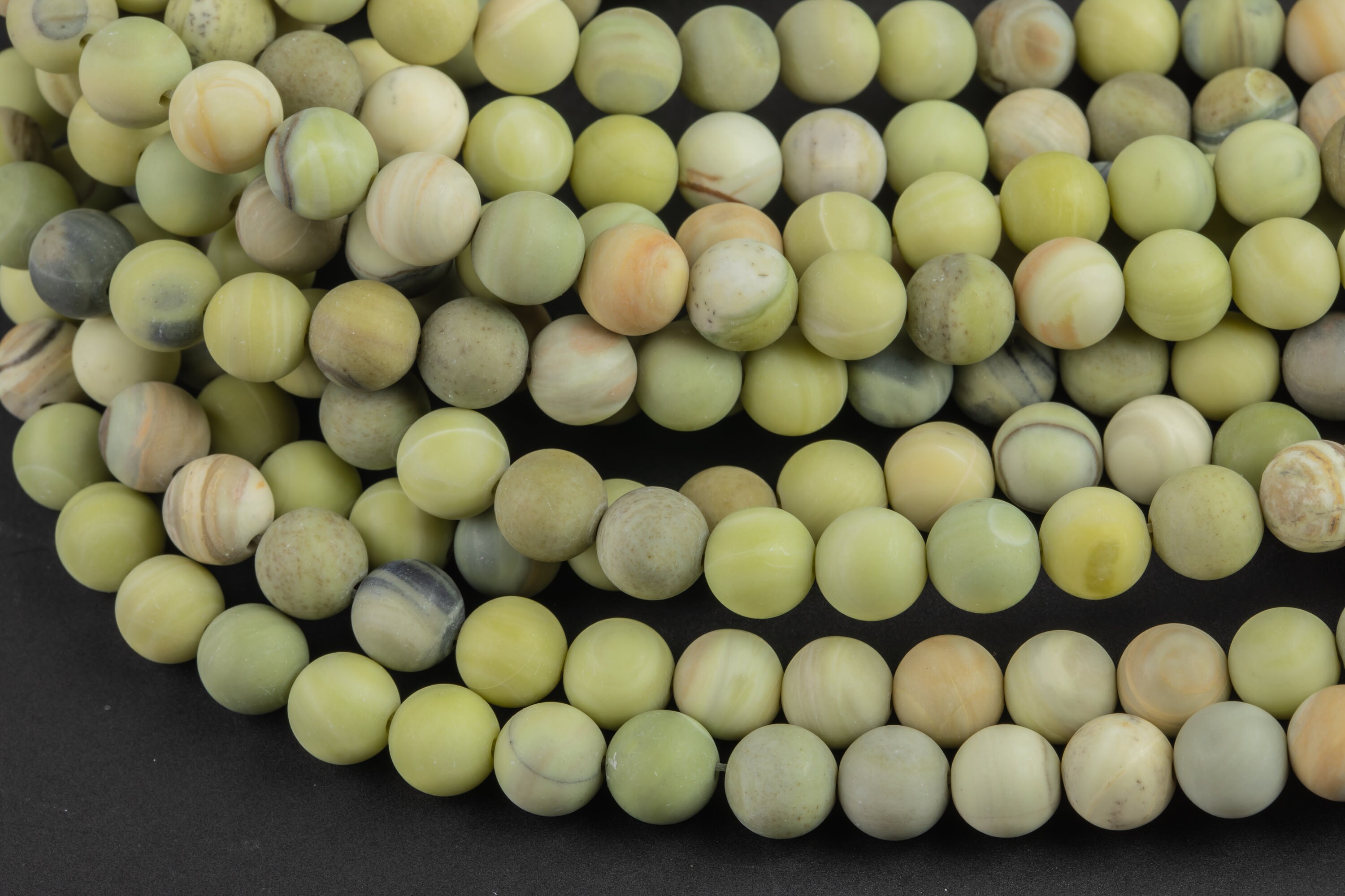 Natural Lemon Jasper Matte Round Sizes, 4mm, 6mm, 8mm, 10mm, 12mm - in ...