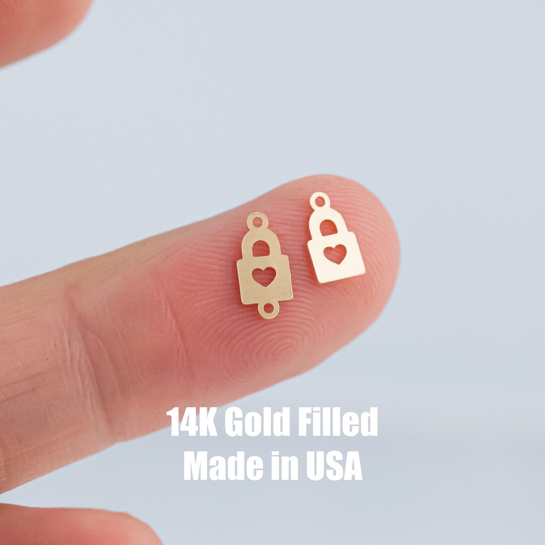 Love Lock Permanent Jewelry Connector or Charm- Intricate Detail - 14kt ...