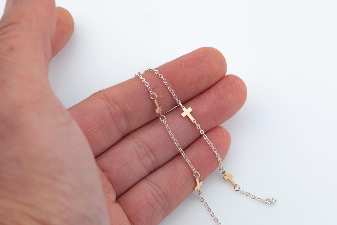 Mix Metal Cross Gold Filled and Sterling 9 Mm, Wholesale, USA Made ...
