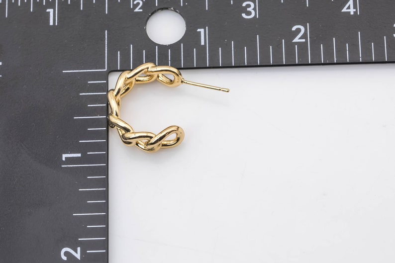 1 Pair Chunky Gold Link Hoops, Small Gold Large Chain Hoop Earrings ...