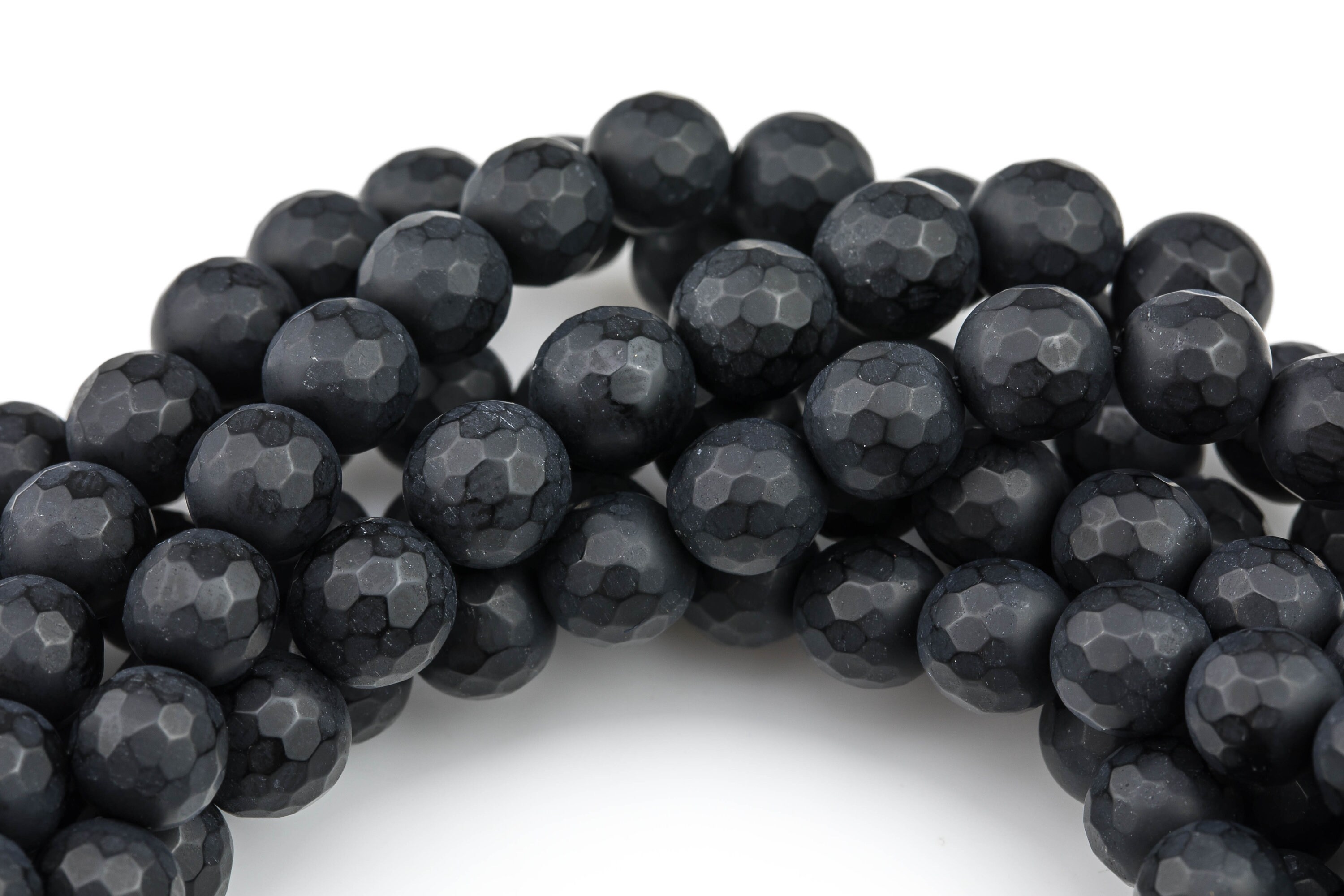 A Grade Matte Black Onyx Beads High Quality in Faceted Round - Etsy