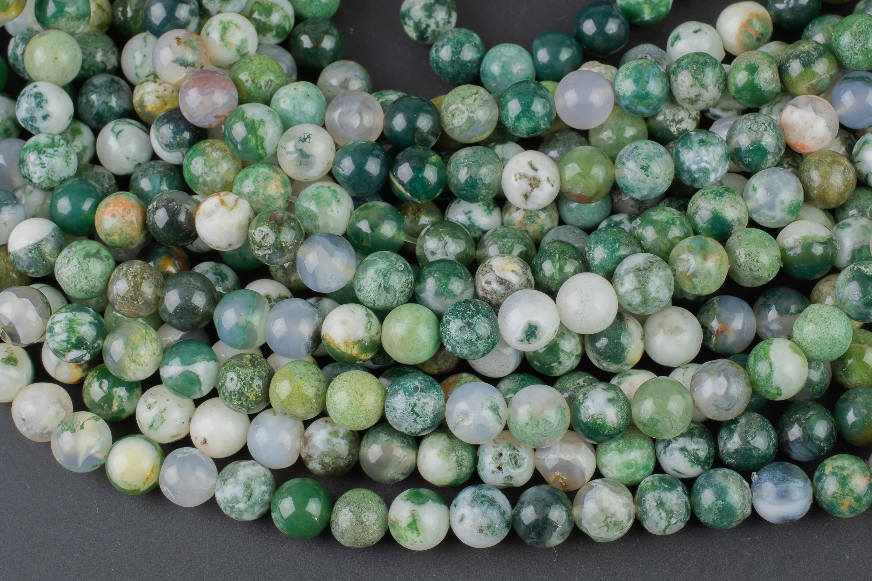 Natural Tree Agate Beads AAA Grade Round 4mm 6mm 10mm - Etsy