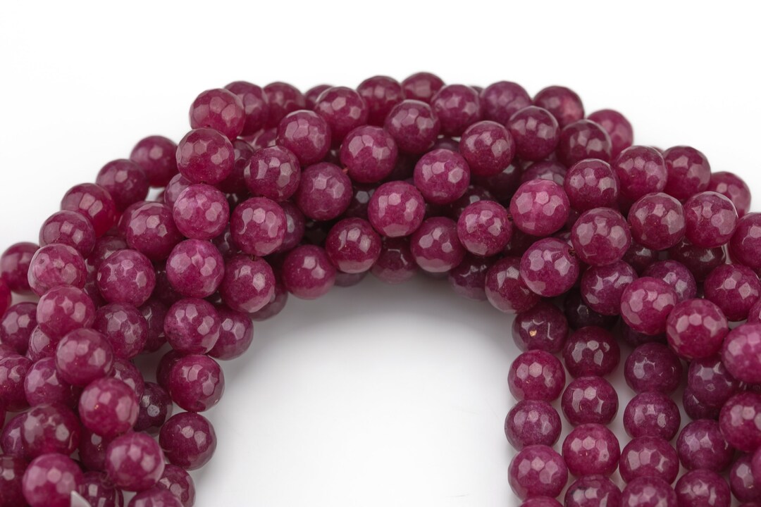Ruby Jade Faceted Round 4mm 6mm 8mm 10mm 12mm Single or Bulk 15.5 - Etsy