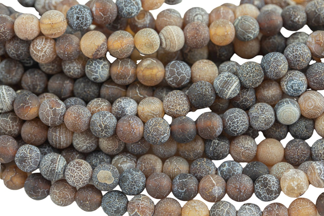Natural Earthy Brown Fire Agate, High Quality in Matte Round, 6mm, 8mm ...