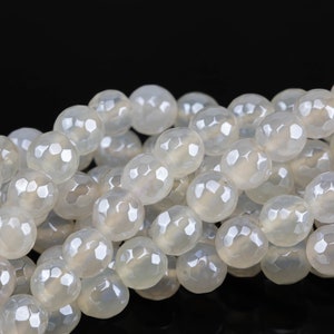 Natural Mystic Agate/ Chalcedoney, Faceted Round Sizes 4mm, 6mm, 8mm ...