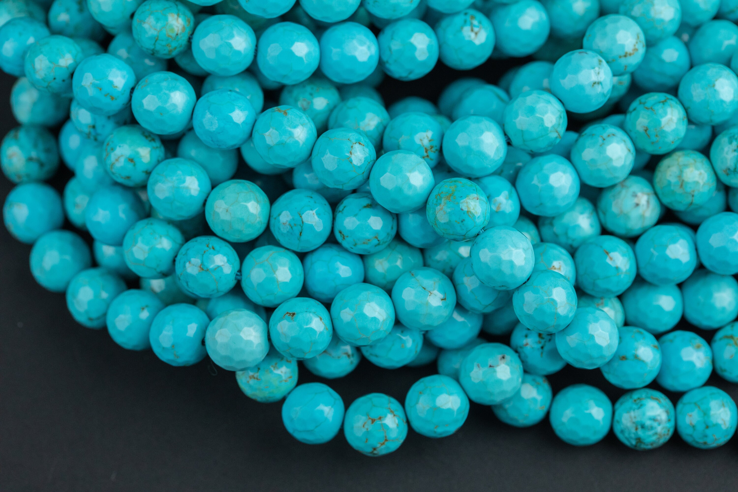 Faceted Turquoise High Quality in Faceted Round 4mm 6mm - Etsy