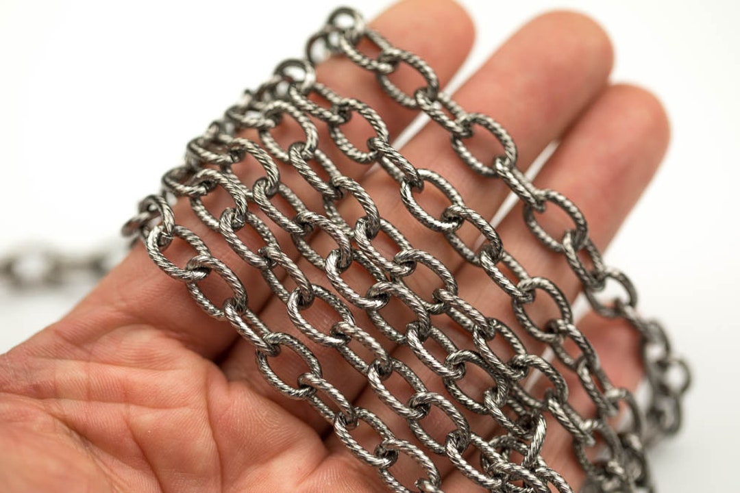 CHAIN by the ROLL!!!! Texturized Oval Round Steel Chain. Nice and Heavy ...