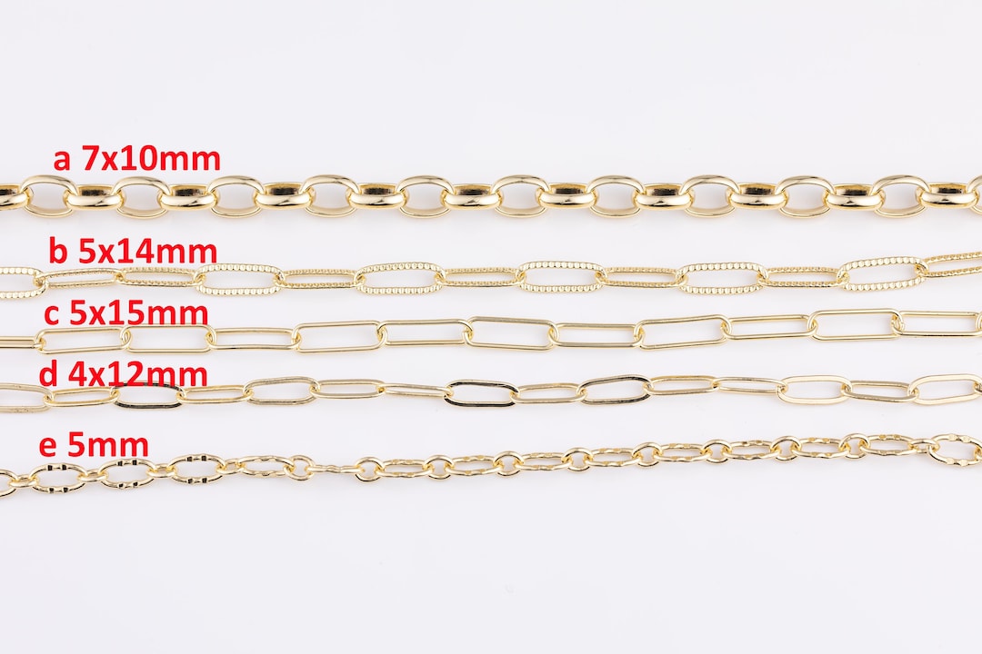 14k Gold Plated Paperclip Chains - Tarnish Resistant Popular Paperclip ...