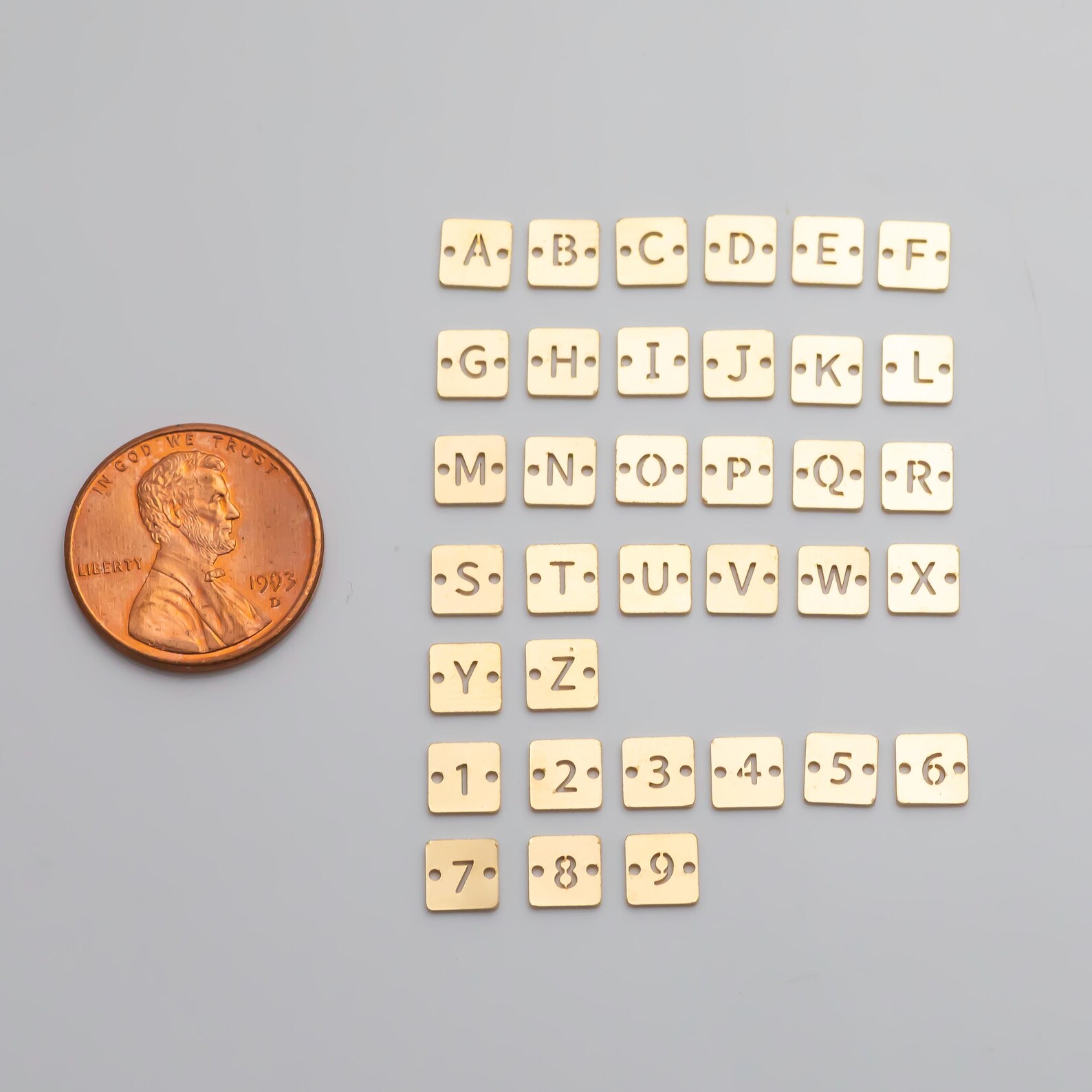 Square Letter Connectors 14K Gold Filled Made in USA - 6mm Alphabet ...