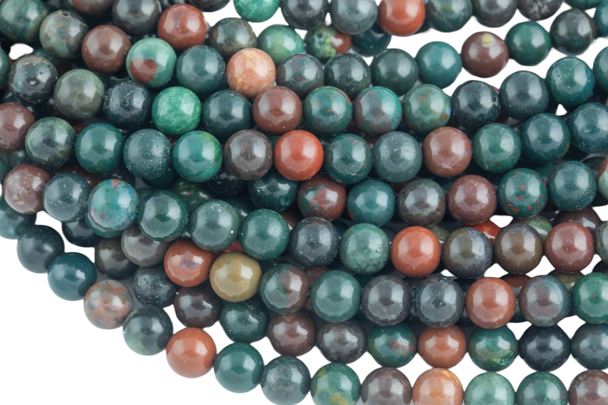 Natural Real Genuine Bloodstone 4mm 6mm 8mm Smooth Round Beads Superior ...