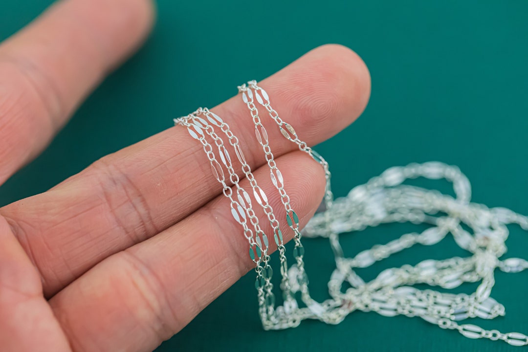 Double Flat- 2.7x5.0mm Sterling Silver Chain Double Flat Oval Paper ...