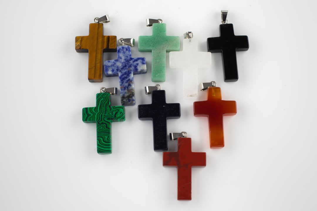 Gemstone Crosses - 30x45mm- 1 Piece - Etsy