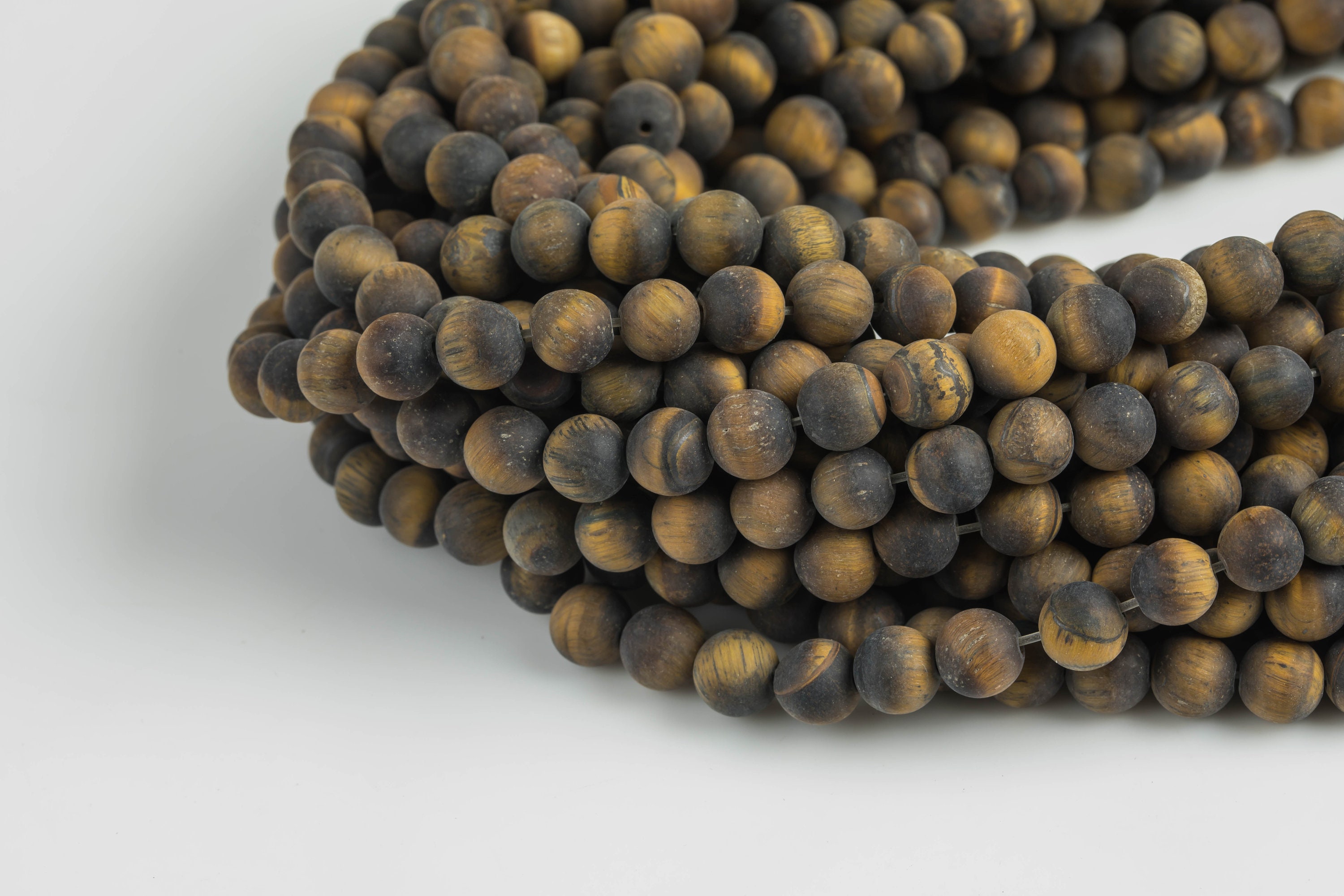 Natural Matte Tiger's Eye Tiger Eye High Quality in Matte Round- D 16 ...