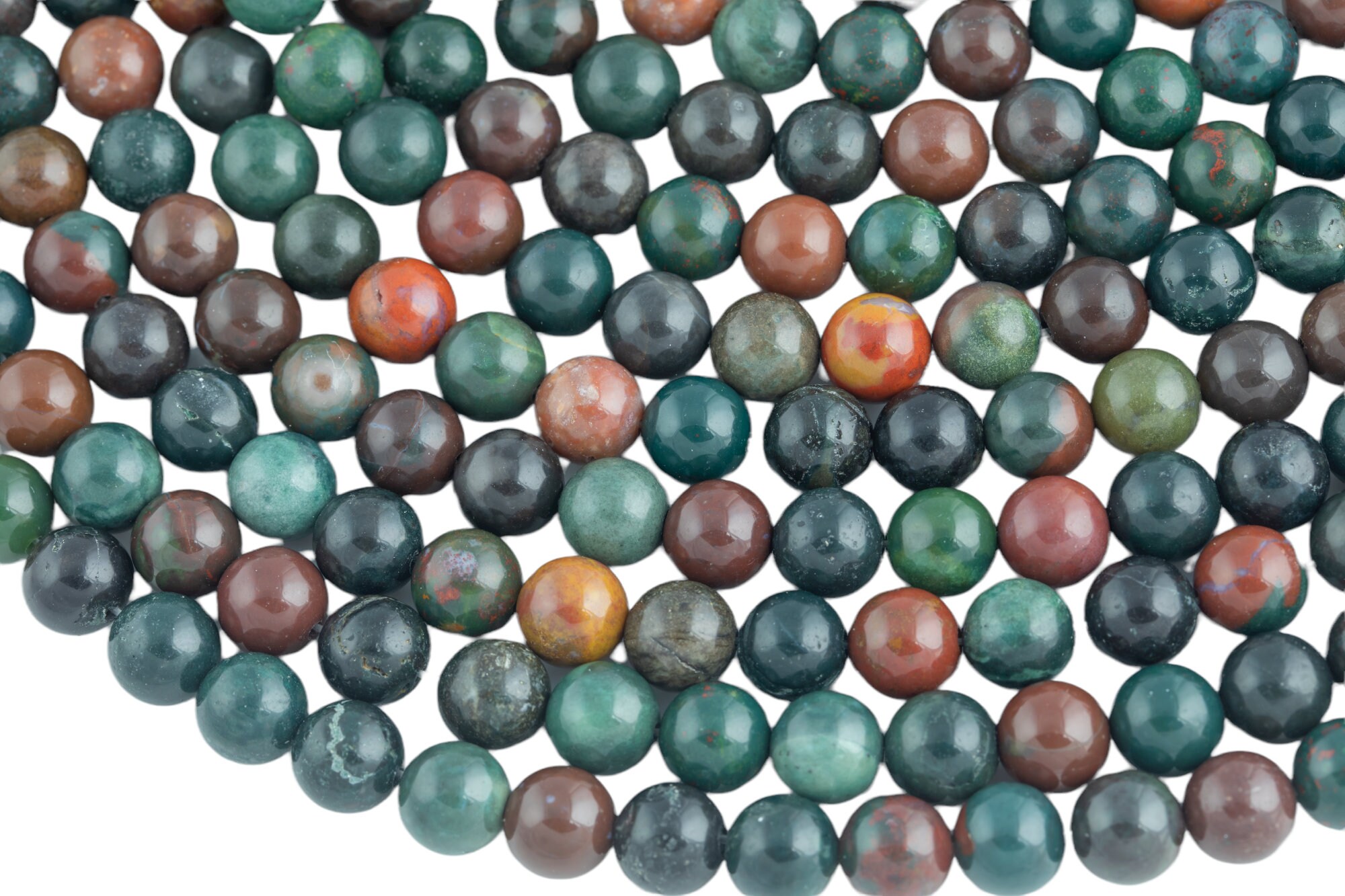 Natural Real Genuine Bloodstone 4mm 6mm 8mm Smooth Round Beads Superior ...