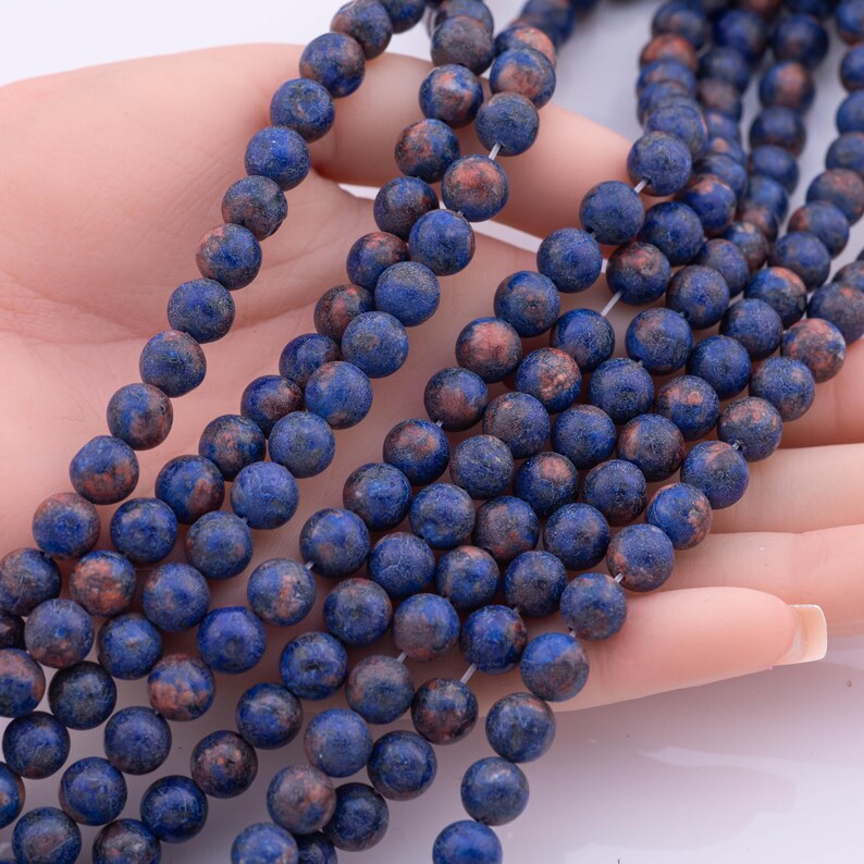 Lapis Jade Beads 8mm Smooth Round 15.5" Loose Beads Dyed Jade - Etsy UK