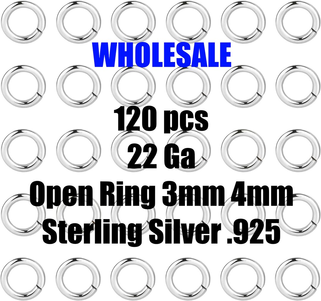 Sterling Silver Open Jump Rings 22 Gauge 22 Ga 3mm 4mm - 925 SS - Made ...