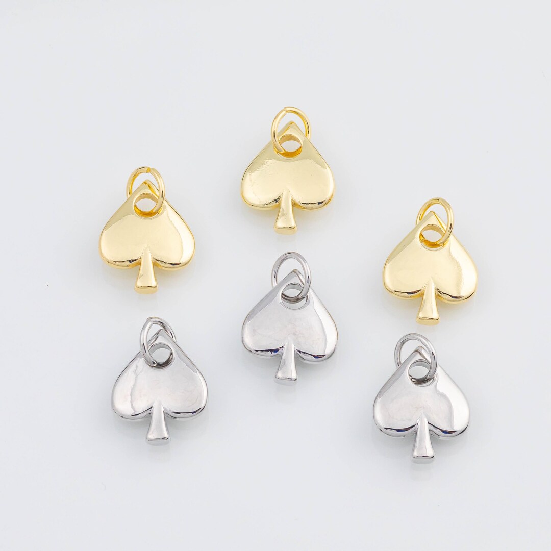 18K Gold PVD Spades Charm 18x12mm Ace of Spade 22k Pendant Charms ...