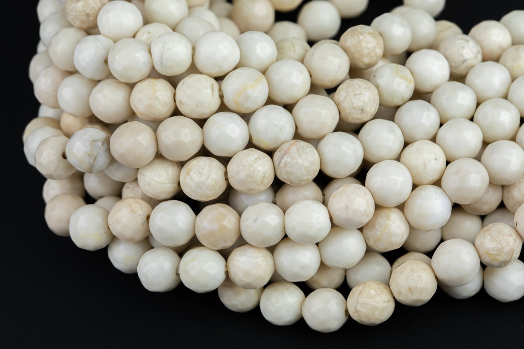 Natural Fossil Coral Riverstone, Available in Faceted Round, 4mm, 6mm ...