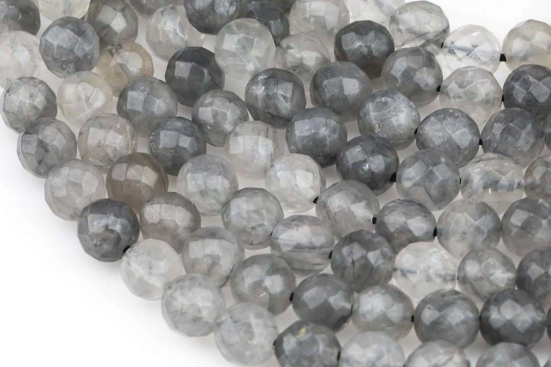 Natural Cloudy Quartz High Quality in Faceted Round-full Strand 15.5 ...
