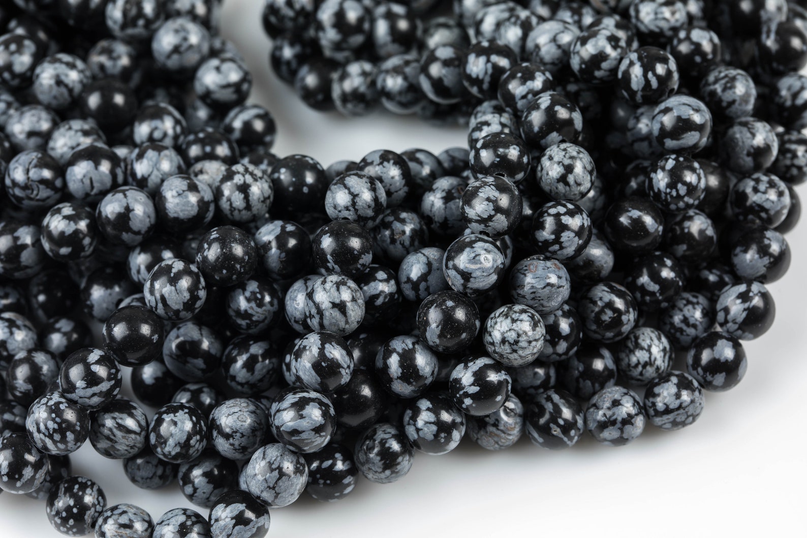 Natural Snowflake Obsidian Grade AAA Round. 4mm 6mm 8mm | Etsy