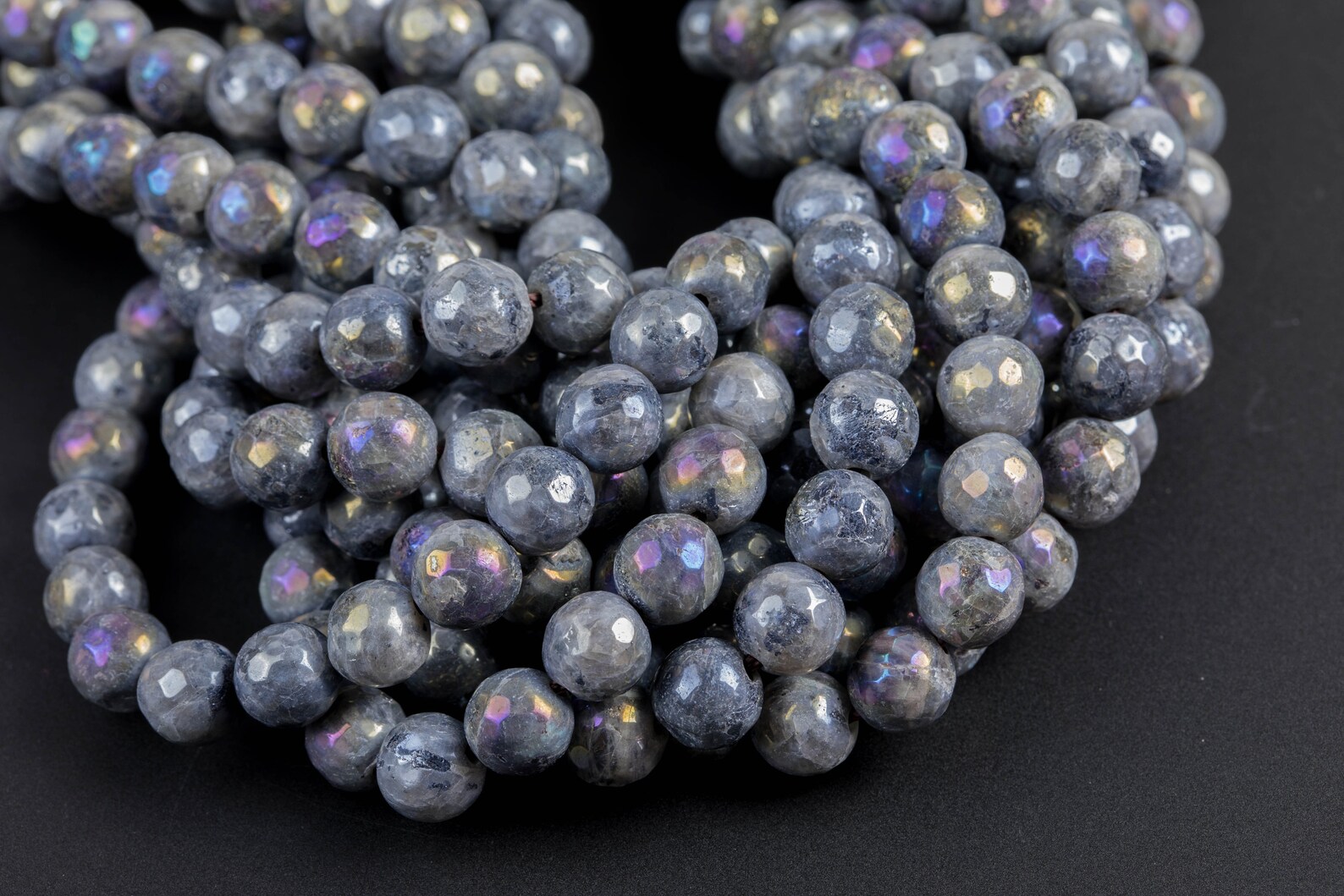 Natural Larvikite Marble Labradorite AB Facetted Round 4mm | Etsy