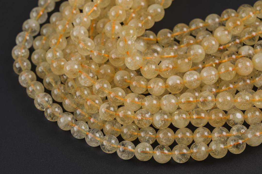 Natural CITRINE Round 6mm, 8mm, 10mm- Full Strand 15.5 Inches Long A ...