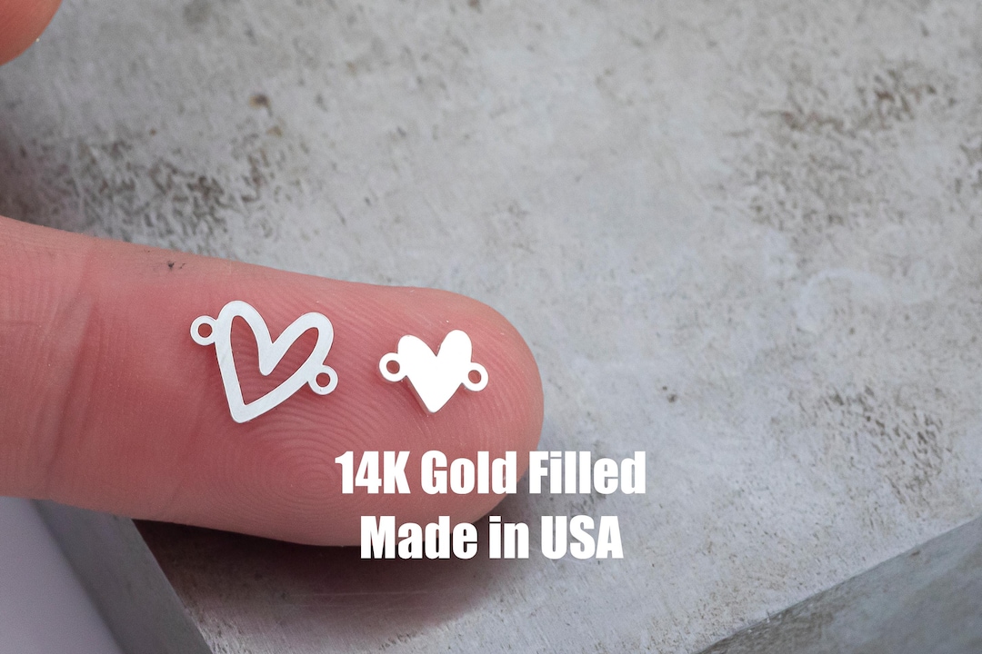 Mother Mom Daughter Heart Set Connector - 14kt Gold Filled or Sterling ...