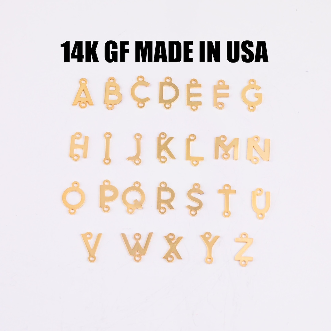 Vertical Letter CONNECTORS - 6mm 14kt Gold Filled Alphabet Initial ...