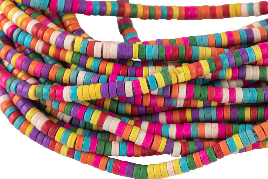 Multi Turquoise Heishi Discs Beads 2x4mm 3x6mm 3x8mm 3x10mm 15.5 ...