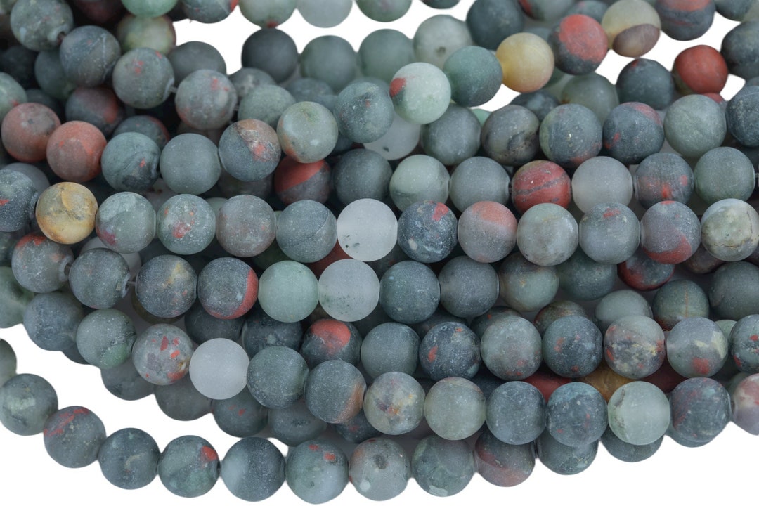Matte Bloodstone Beads Blood Stone Beads, High Quality in Matte Round ...