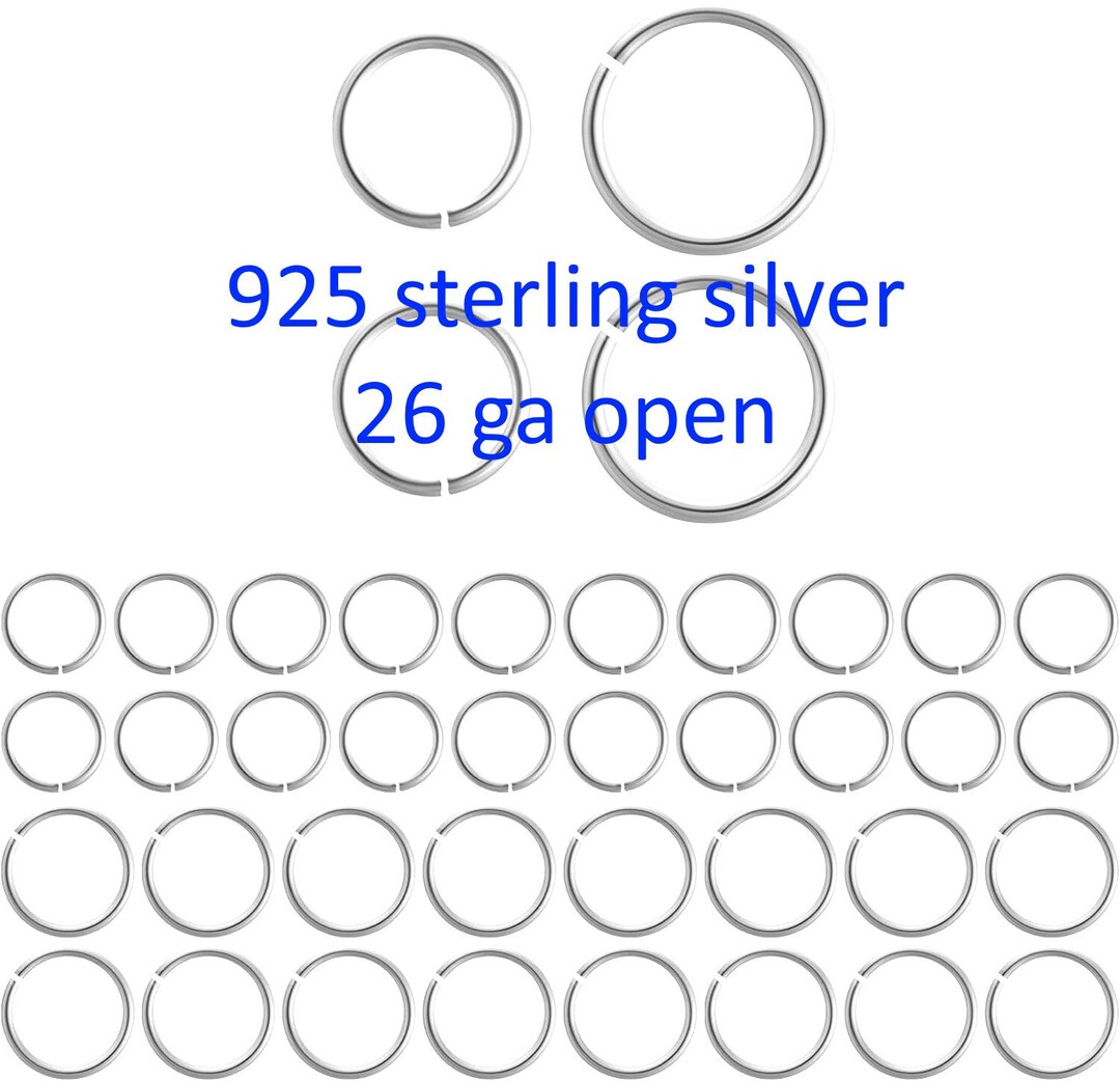 925 Sterling Silver Jump Rings 26 Gauge 26 Ga 27 Gauge 27 Ga - 925 SS ...