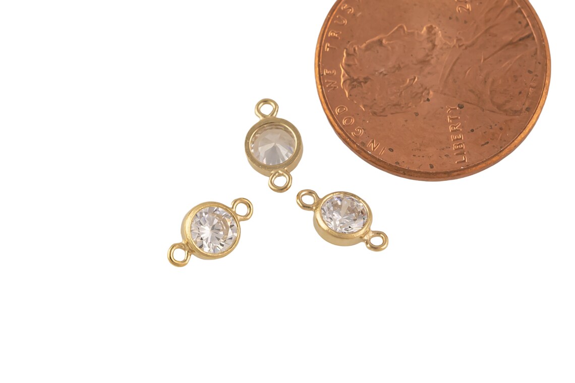 Lab Diamond Bezel Connector 14k Gold Filled Quality Connector With SI ...