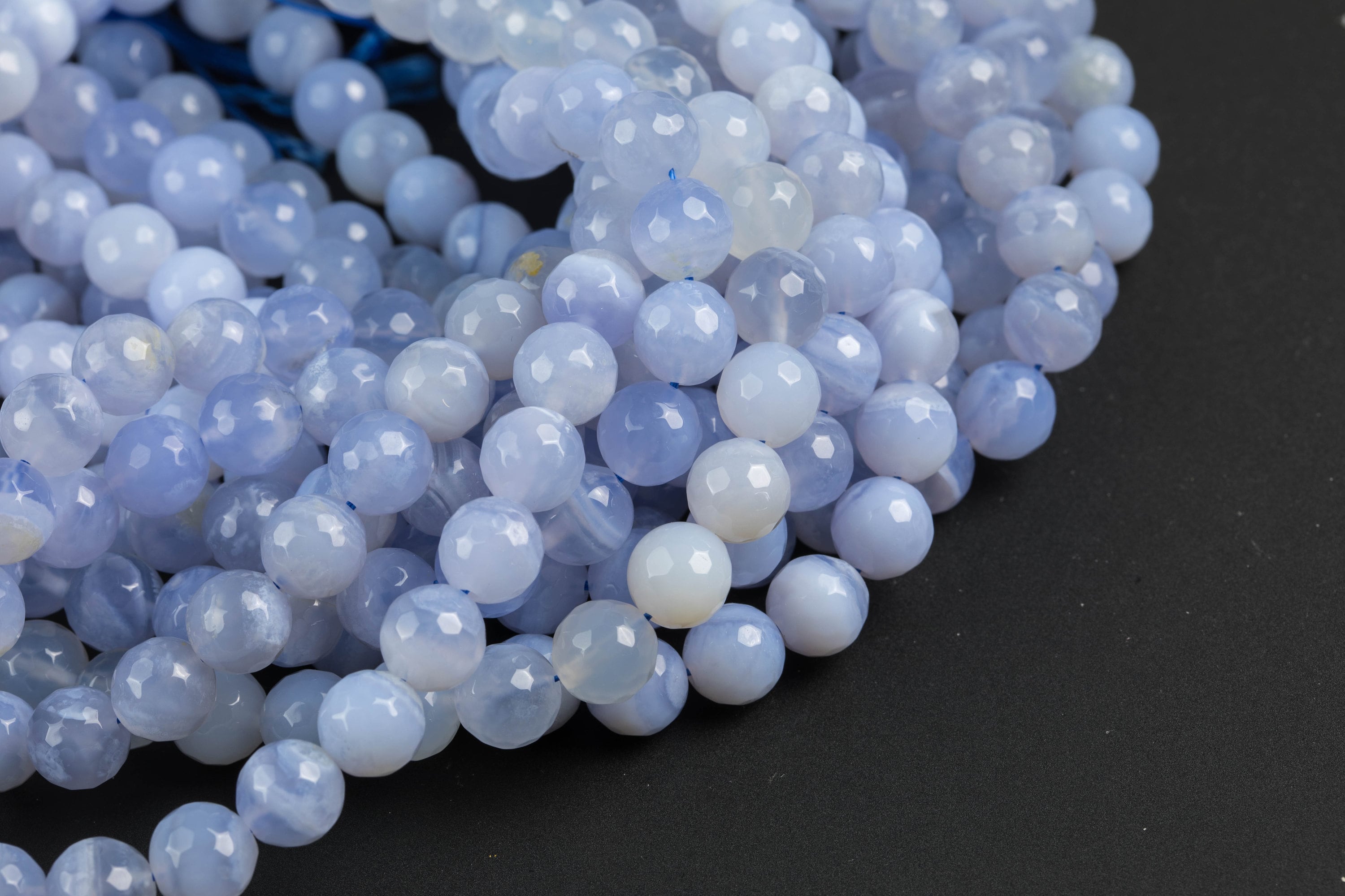 Natural Blue Laced Agate Chalcedony Faceted Round 6mm 8mm - Etsy