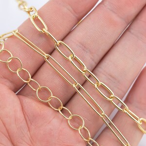 14k Gold Plated Paperclip Chains - Tarnish Resistant Paperclip Chain ...
