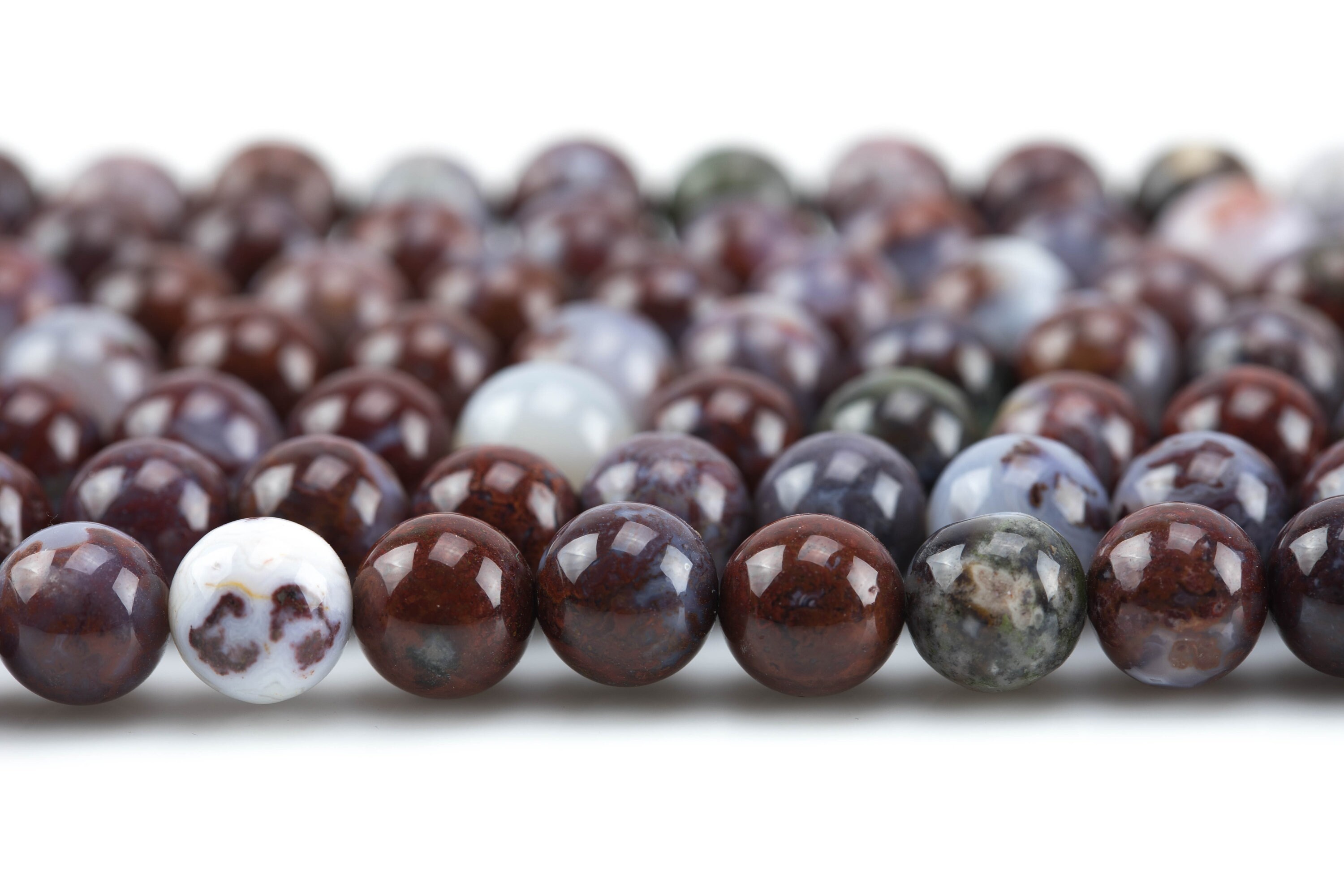 Natural Red Lightning Agate- High Quality in Round- 4mm, 6mm, 8mm, 10mm ...