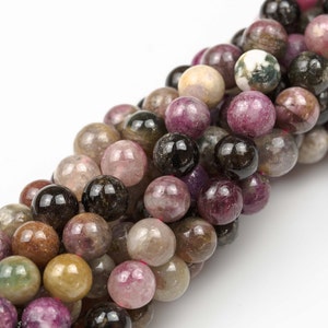 Natural Watermelon Tourmaline High Quality in Round, 4mm, 6mm, 8mm ...