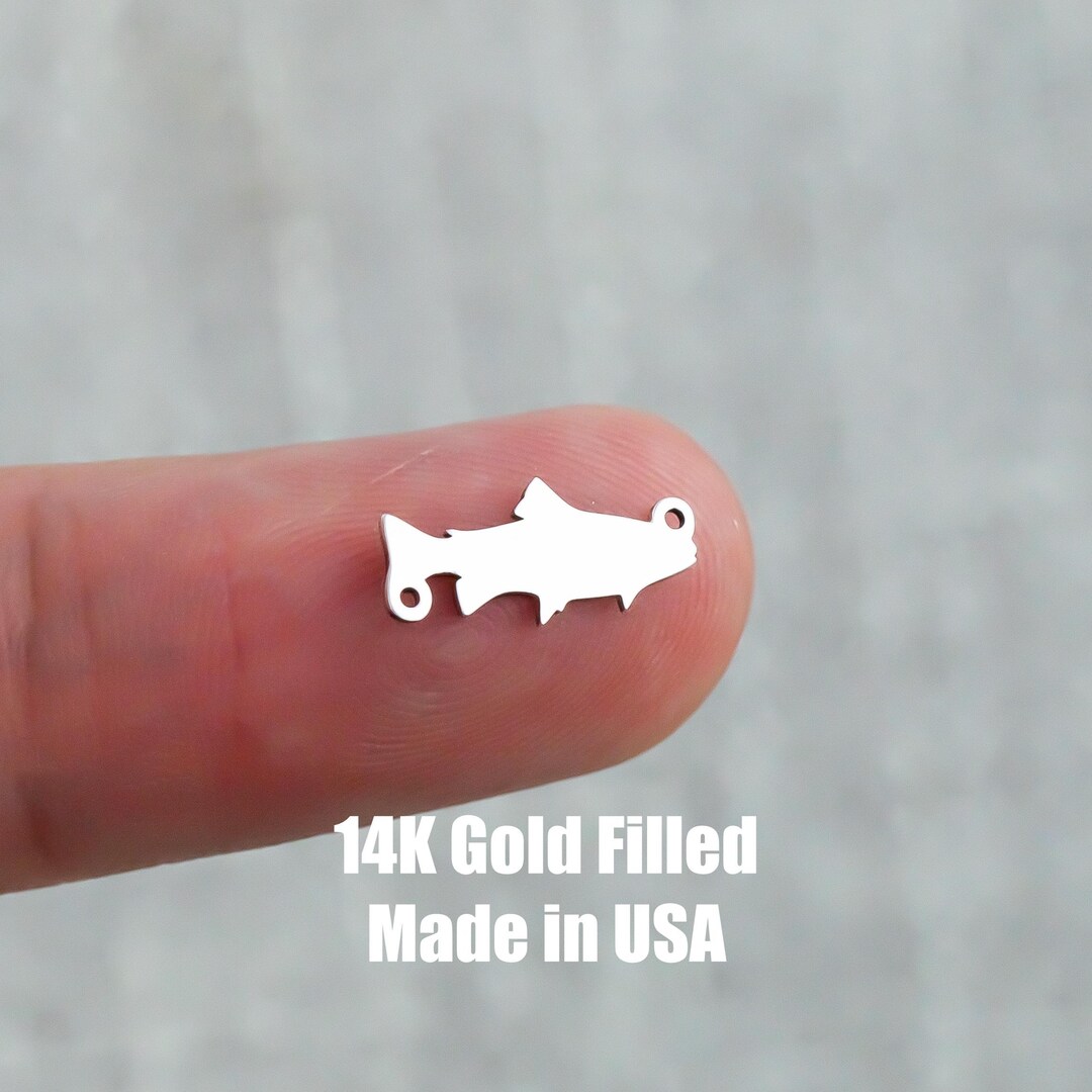 Fish Connector 14K Gold Filled Connector Permanent Jewelry Trout Jesus ...