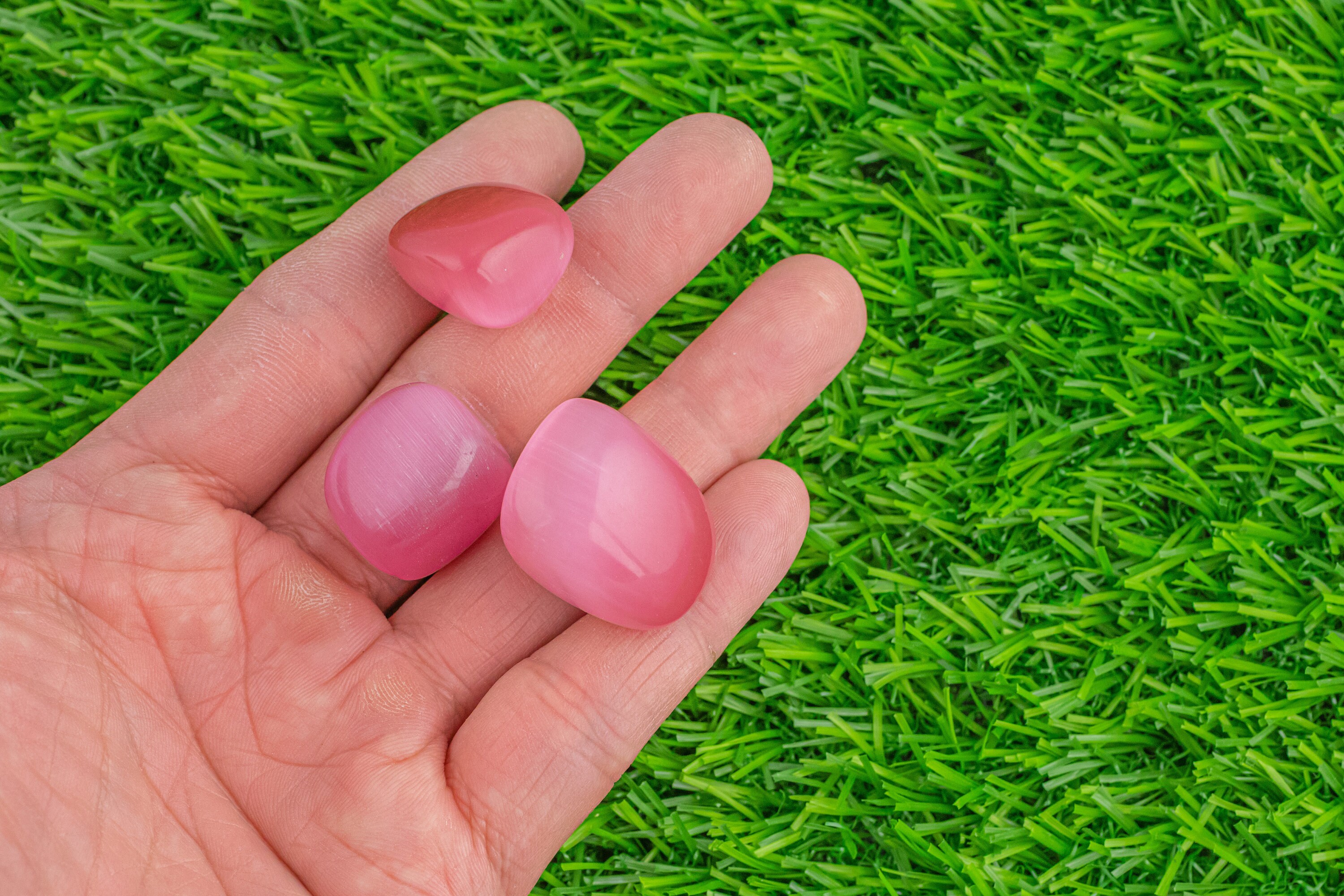 1 Pc Pink Cat's Eye Cats Eye Medium Large Tumbled Stone 1 - Etsy