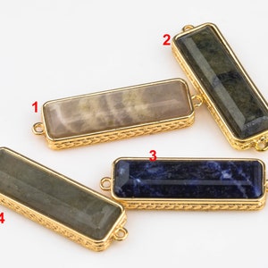 Gemstone Rectangle Bar Gold Plated 10*34mm 1 Piece - Etsy