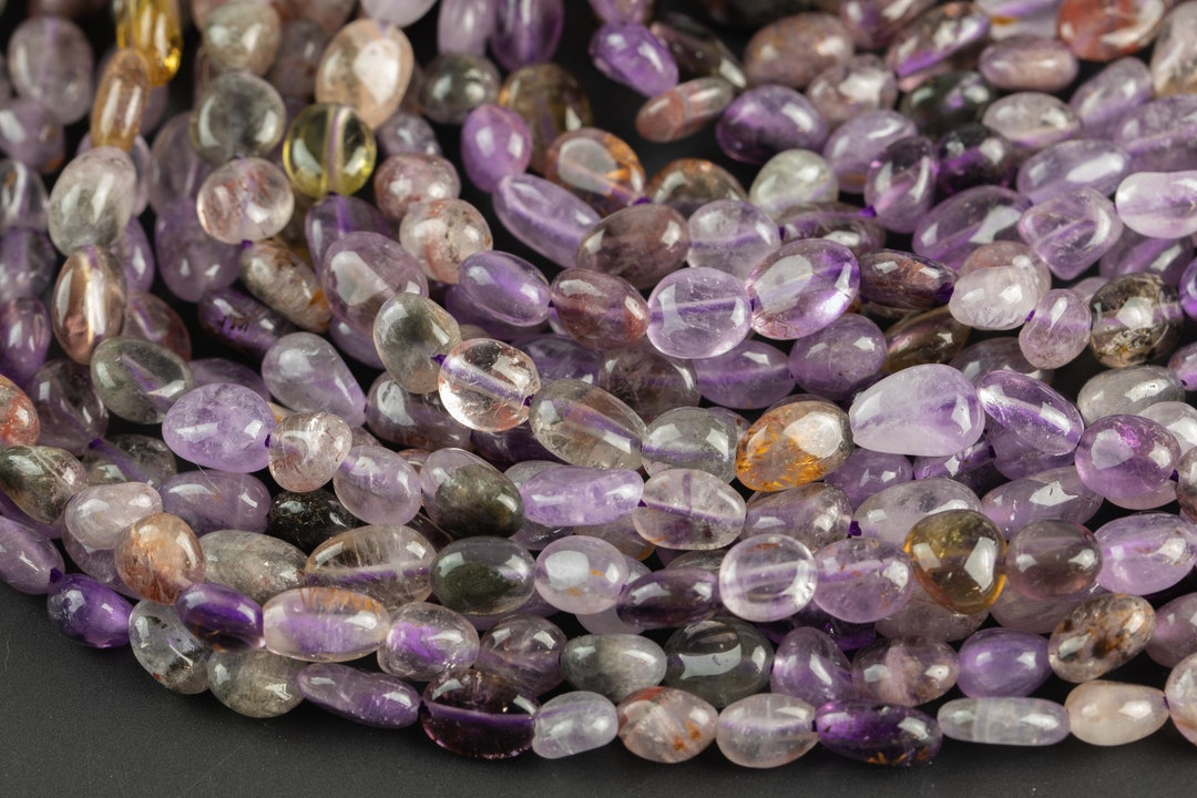 Natural Super Seven Beads - Around 5x8mm in Dimensions -16 Inch Strand ...