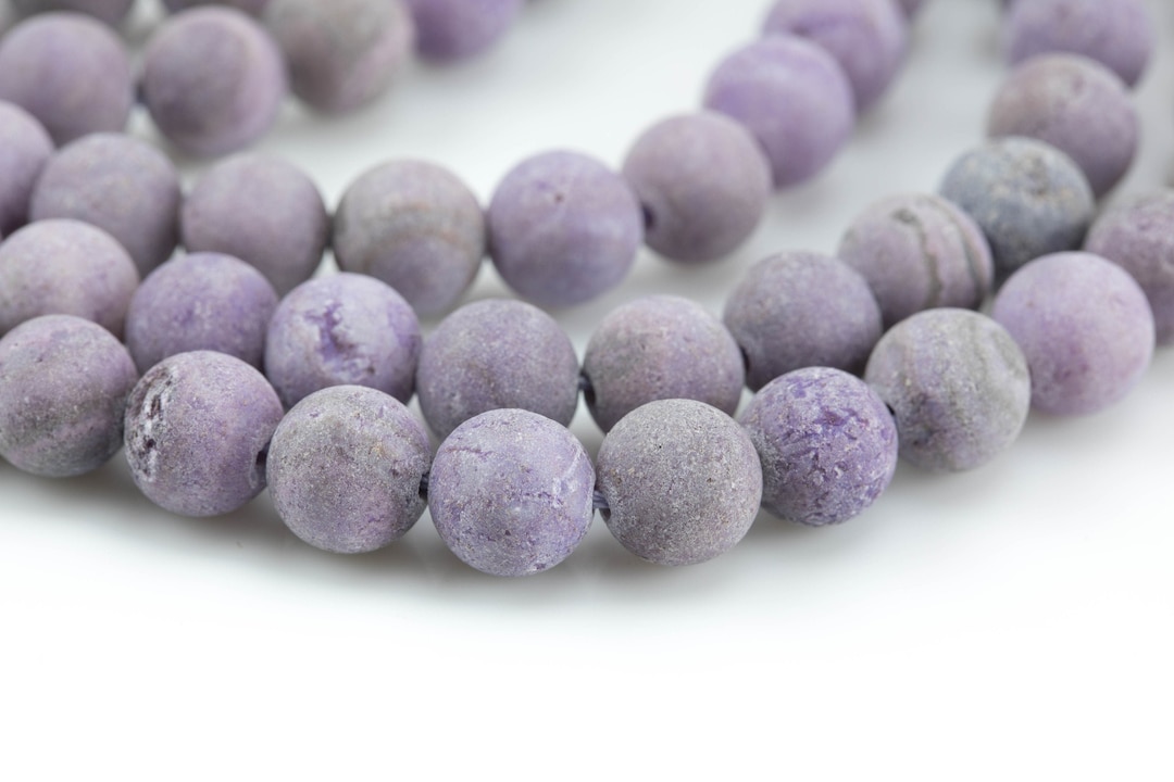 Dark Lilac - JADE Matte Round- 6mm 8mm 10mm 12mm-full Strand 15.5 Inch ...