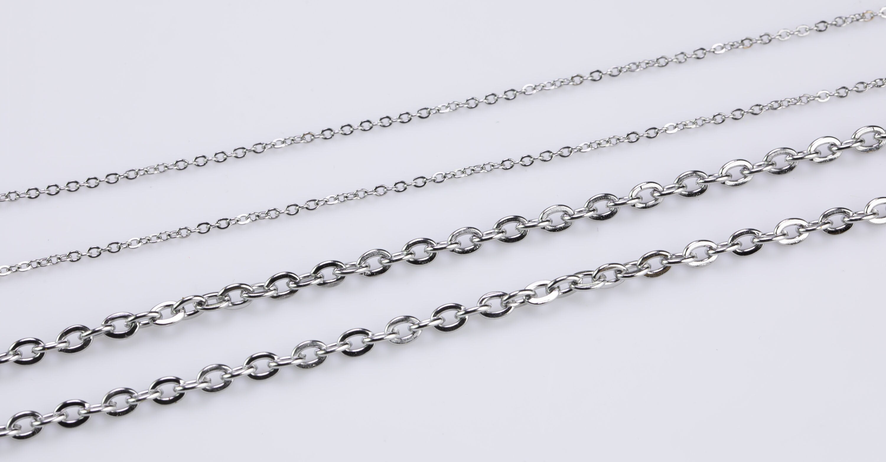 Whole Spool Stainless Steel Oval Flat Link Chain - Yard or Full Spool ...