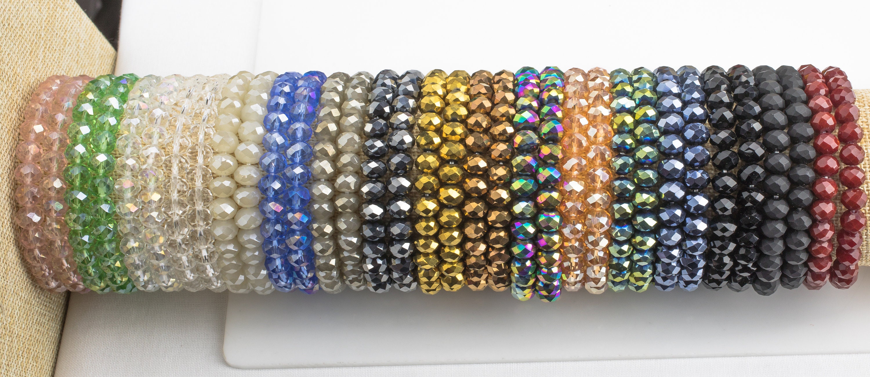 8mm Stackable Crystal Elastic Bracelets Handmade With High - Etsy