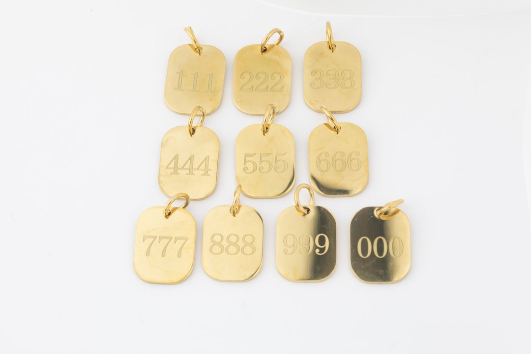 14K Gold Plated Angel Number Charm Charms Angel Numbers Stainless Steel ...