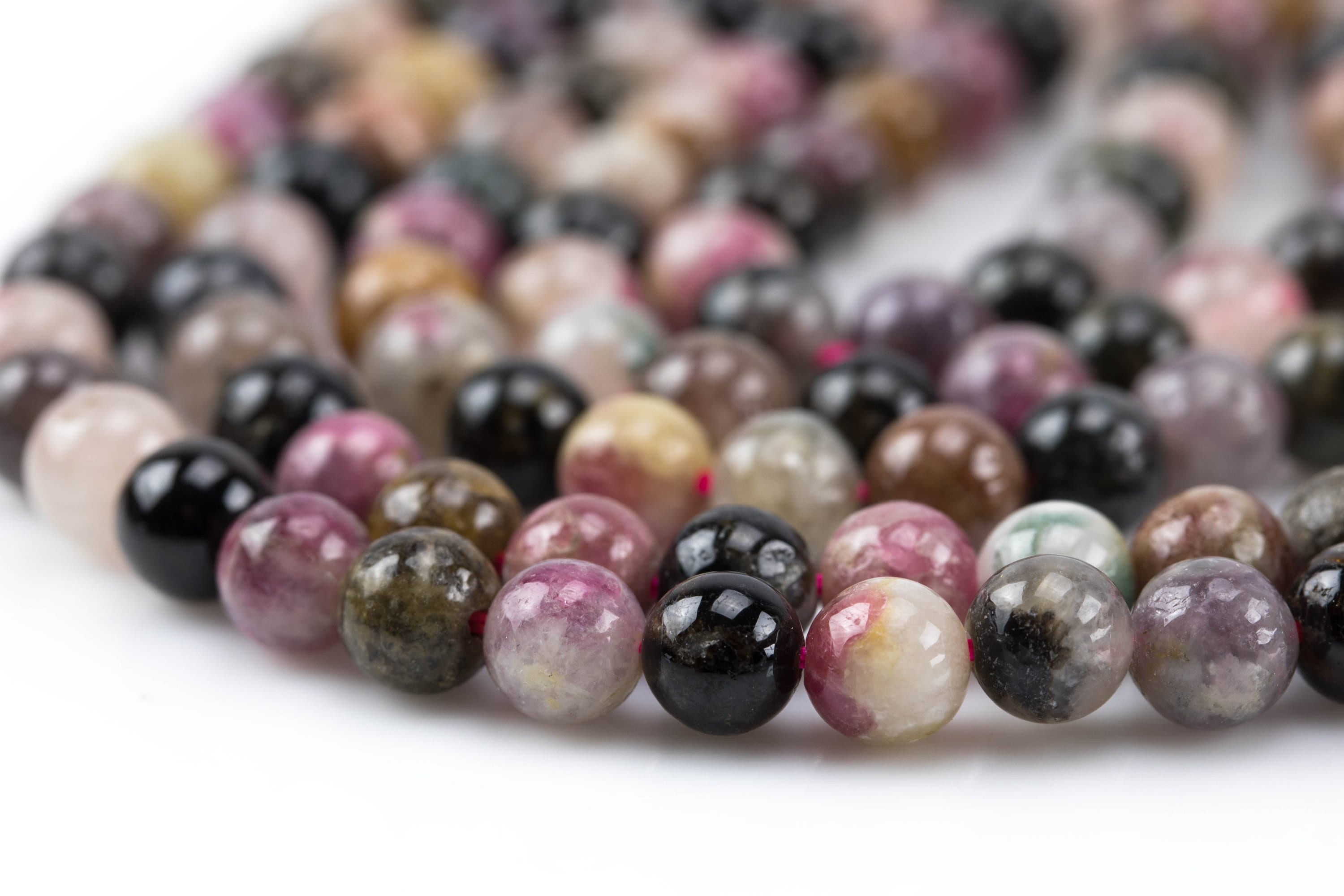 Natural Watermelon Tourmaline High Quality in Round, 4mm, 6mm, 8mm ...