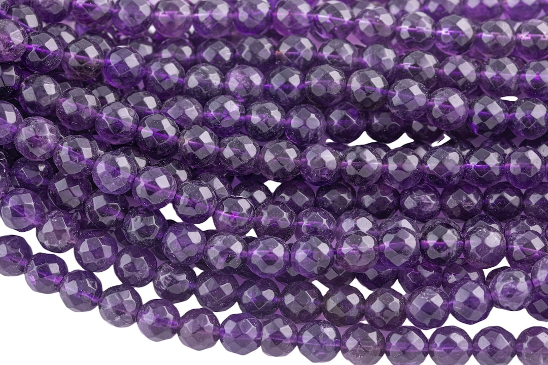 Natural Amethyst Beads Faceted Round Beads 4mm, 6mm, 8mm, 10mm, 12mm ...