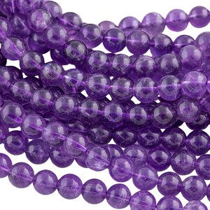 Natural AA AMETHYST Gemstone Beads Round Medium Dark Color AAA Quality ...