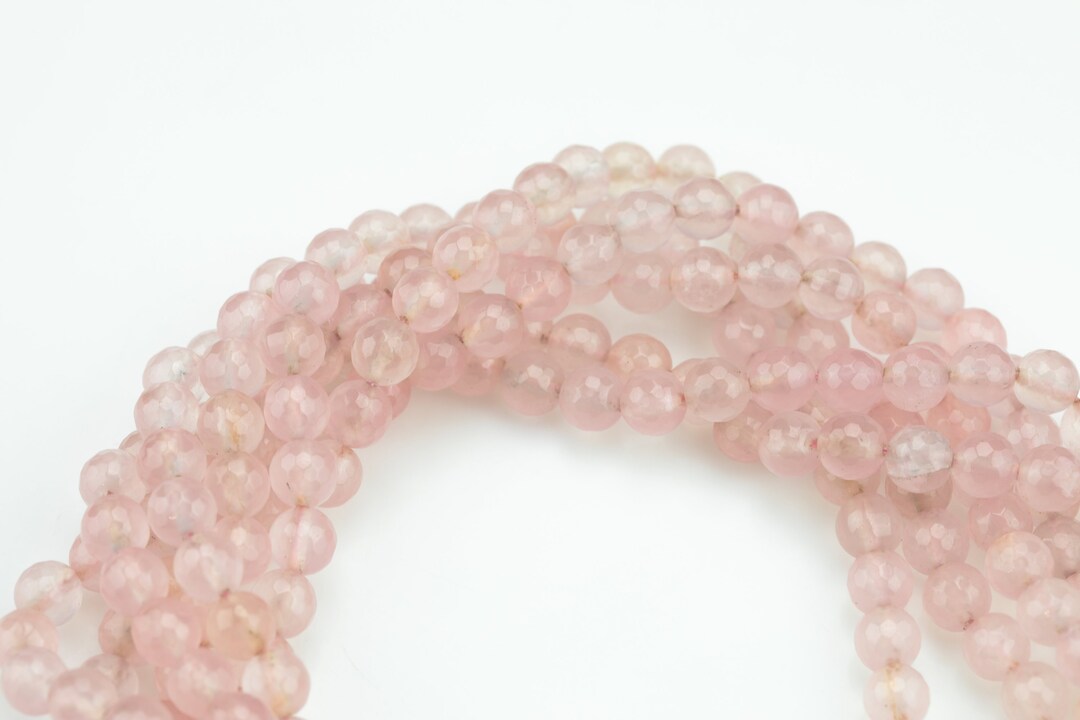 Clearish Pale Pink Jade- Faceted Round 4mm 6mm 8mm 10mm 12mm - Single ...