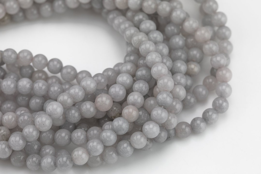 Gray Jade, High Quality in Smooth Round- 6mm, 8mm, 10mm, 12mm -full ...